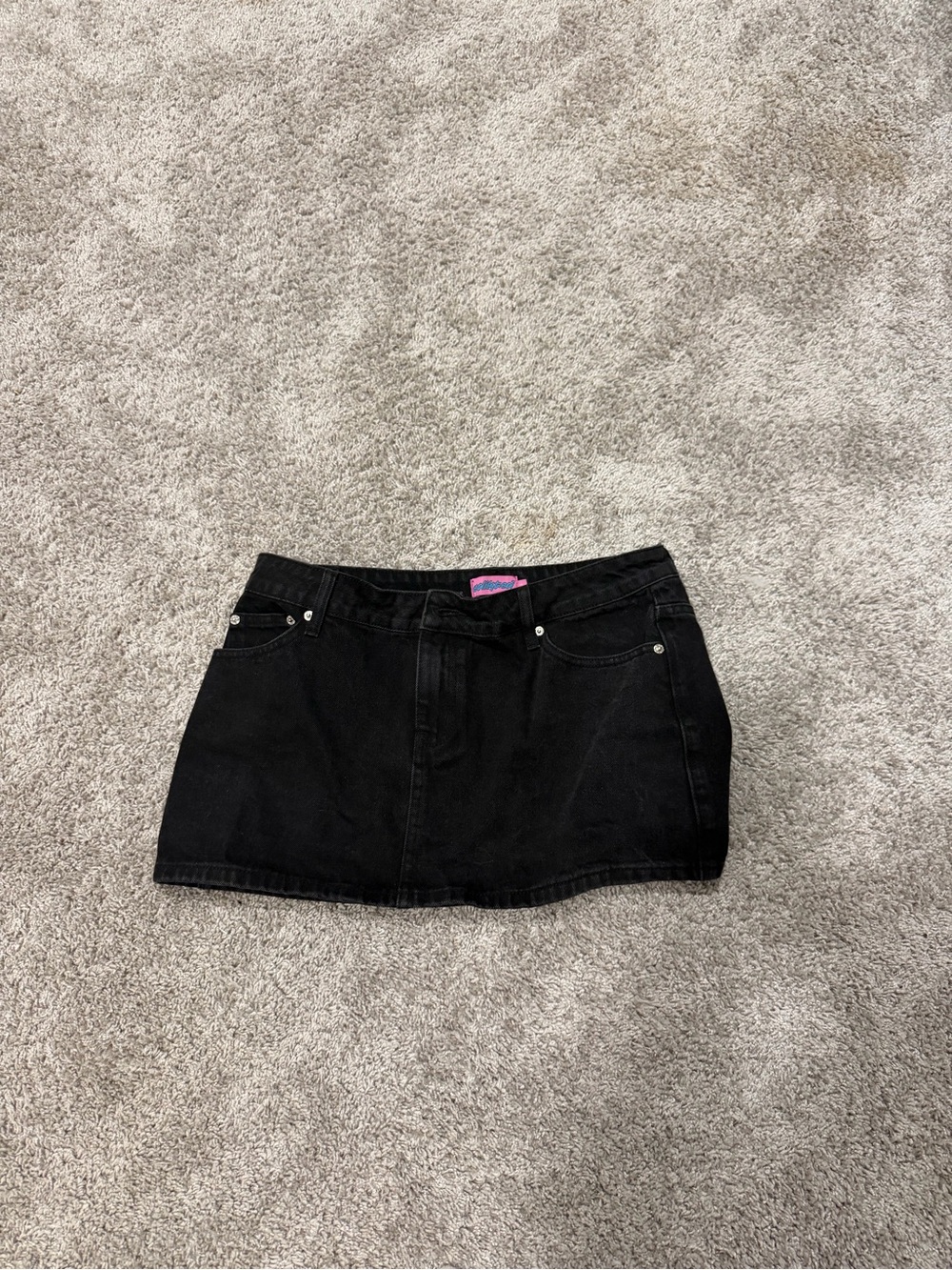Edikted | Skirts | Edikted Black Denim Mini Skirt With Front Pockets ...